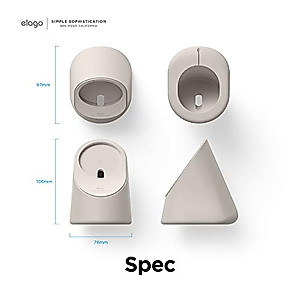 elago MS1 Charging Stand Compatible with MagSafe Charger - Premium Silicone Stand Compatible with iPhone 12, 13, 14 Series [Stone] [Charging Cable Not Included]