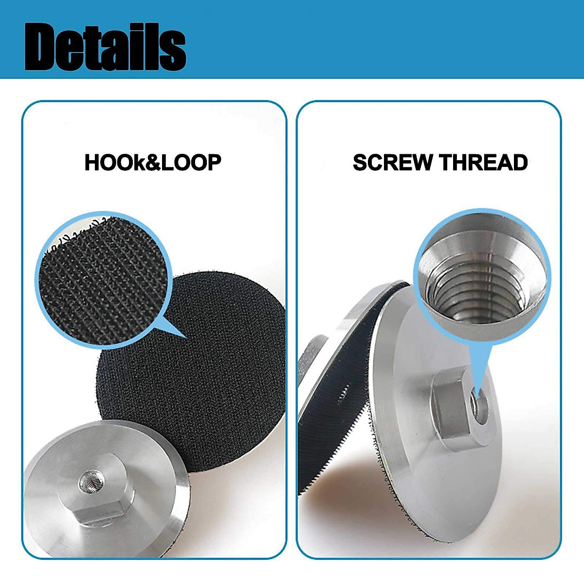 4 Inch Polishing Backing Pad Heavy-Duty Aluminium Backer for Diamond Polishing Pad Holder Hook and Loop Connector 5/8"-11 Thread…