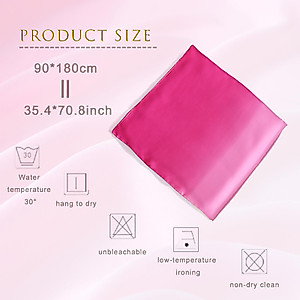 ZMC Long Silk Feeling Scarf, Smooth Gradient Scarf Stripe for women Long Lightweight Sun-proof Shawls Wraps Headscarf for Women Spring Summer Fall(pink)