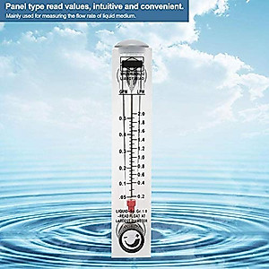 Liquid Flowmeter, 0.1-0.5GPM LZM-15T Liquid Flow Meter ZG1/4" Knob Panel Type Flowmeter Measurement Tools