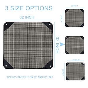 Air Conditioner Covers for Outside Units Central Top Universal Mesh Outdoor AC Unit Defender Heat Pump Conditioning Cover (32 x 32 inch), Black