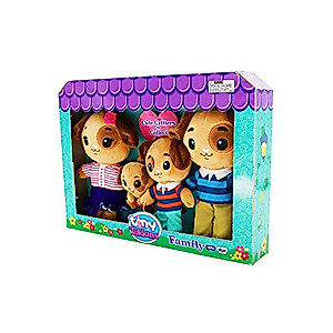 Tiny Tukkins Stuffed Dog Family - 4 Plush Dog Stuffed Animals - Doggy Stuffed Animal Pack Includes Mom, Dad, and 2 Babies - Stuffed Animal Set Made from Kid-Friendly, Non-Toxic Quality Materials