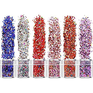 Holographic Chunky Glitter,Resin Glitter for Epoxy Resin,Sequins for Slime,DIY Crafts,Nail Art,Painting