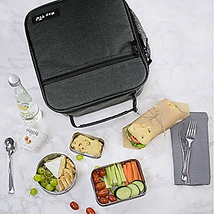 Hap Tim Insulated Lunch Box for Men, Reusable Lunch Bag for Women, Spacious Lunchbox Adult, Dark grey (18654-DG)