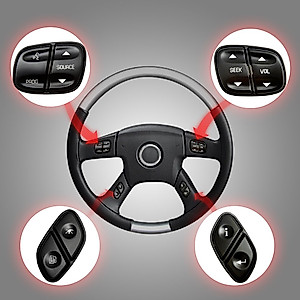 JOYTUTUS Steering Wheel Radio Control Switch Buttons fits Silverado Sierra 2003-2007, Trailblazer & Envoy 2004-2009, Tahoe & Yukon 2003-2006, Replaces OE# 21997738, 21997739, 1999442, 1999443