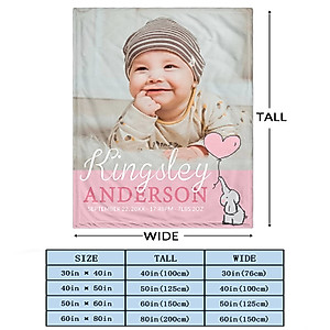 Dipopizt Personalized Baby Blanket for Boys and Grils, Custom Unisex Baby Blankets with Name and Picture, Gifts for Newborn, New Mom, Kids, Customized Monogram Toddler Blanket