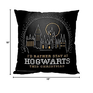 Northwest Harry Potter Pillow, 18" x 18", Hogwarts Christmas Woven Style