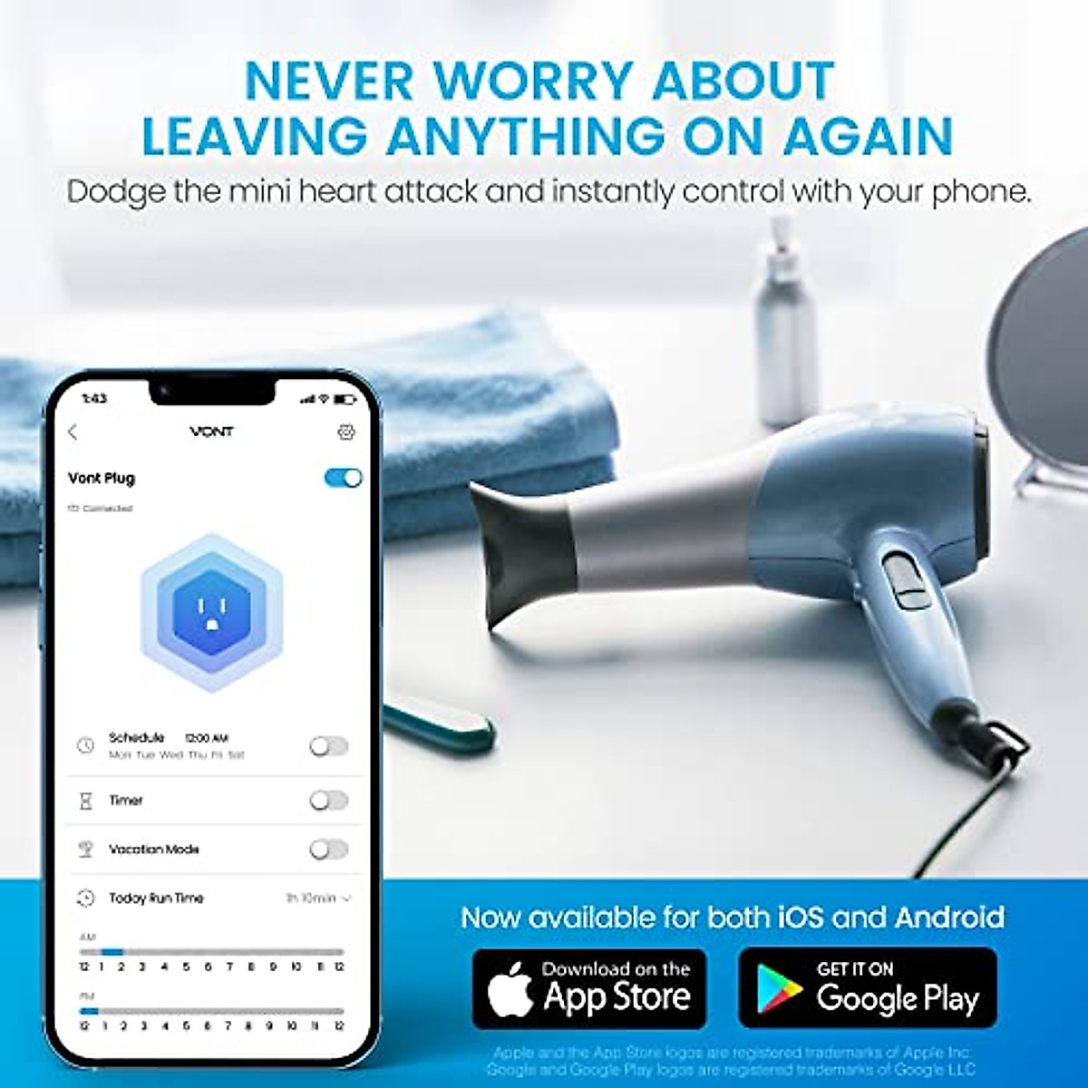 Vont Smart Plug [1 Pack] Alexa Smart Plugs, WiFi + Bluetooth, No Hub Required, Smart Home, Google Home & IFTTT, Voice Command, Timer & Schedules, Control Anywhere, Vacation Mode, ETL & FCC Certified