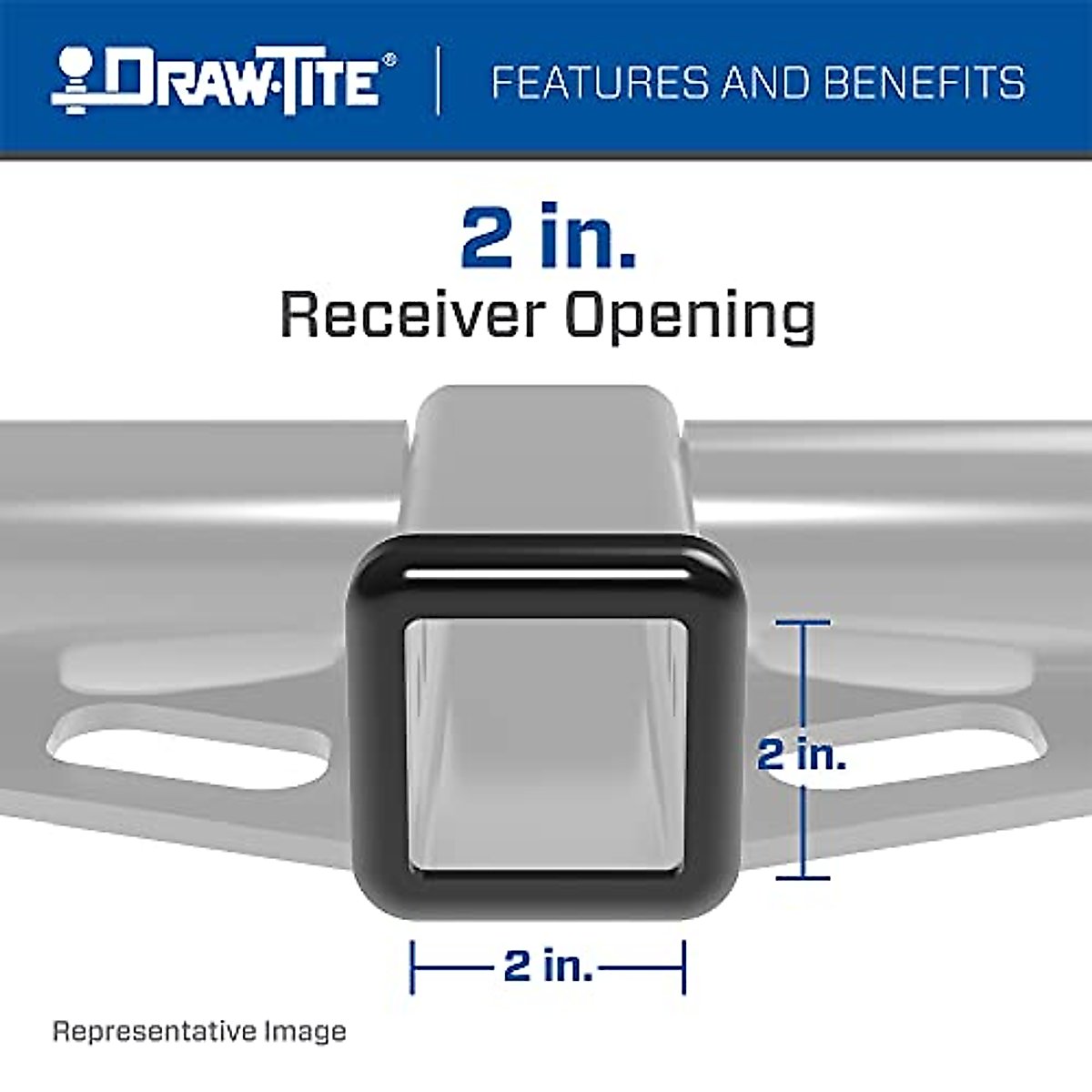 Draw-Tite 75238 Class IV Max-Frame Receiver (with 2" Square Receiver Tube Opening) , black