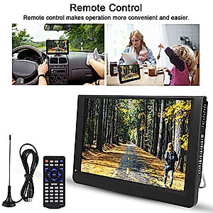 Small Flatscreen TV, Portable Widescreen LCD Display, 12" Portable Widescreen LCD TV with Remote Control Color Screen 1080P ATV/UHF/VHF, 1280800 Digial TV and ATV Support AV in/Out, MMC Card
