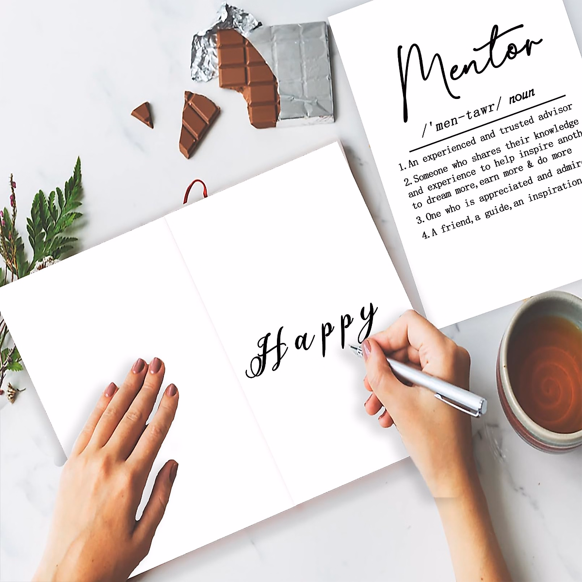 YiKaLus Happy Boss’s Day Card for Mentor, Unique Mentor Gifts for Leader Boss, Great Mentor Definition Card for Women Men, Best Thank You Gift Idea for Him Her