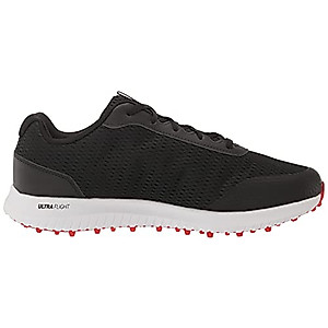 Skechers Men's Max Fairway 3 Arch Fit Spikeless Golf Shoe Sneaker, Black/Red, 12 Wide