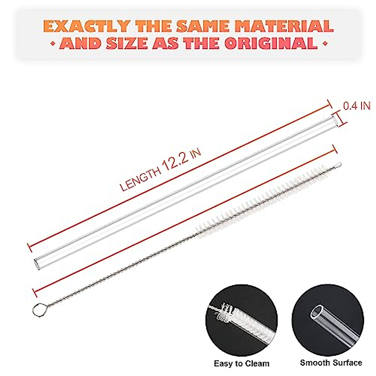 9Pcs for Stanley Cup Accessories,Replacement Straws for Stanley 40 oz 30 oz Cup Tumbler&Simple Modern Trek Tumbler 40 oz,Plastic Clear Reusable Straw with Cleaning Brush&Straw Covers