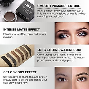 BEFIVECOK Eyebrow Pomade Kit with Dual-ended Eyebrow Brush, Water and Stain Resistant High Pigment Brow Pomade, Corrects Brow Imperfections for Natural Long-lasting Brow Shapes Brow Makeup (11# Black)