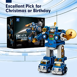 hahaland 5 Year Old Boy Gift - 5 in 1 STEM Toys for Ages 5-7, Take Apart Trucks Transform to Robot - 5 6 7 Year Old Boy Birthday Gift - Boys Toys Age 4-6