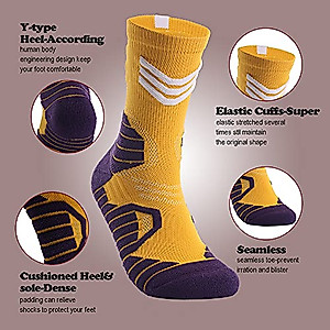 Lvcial Elite Basketball Socks,running socks,Athletic Socks,Compression Cushion Socks for Men & Women