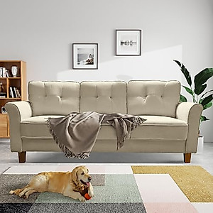 SILKIR Couches for Living Room,78 Inches Comfy Sofa Sofa for Living Room 3 Person Couch for Living Room,Office,and Apartment,Beige