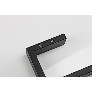 TocTen Bath Towel Rack - Square Base Thicken SUS304 Stainless Steel Towel Bar for Bathroom, Bathroom Bar Accessories Towel Rod Heavy Duty Wall Mounted Towel Holder (Matte Black, 16 Inch)