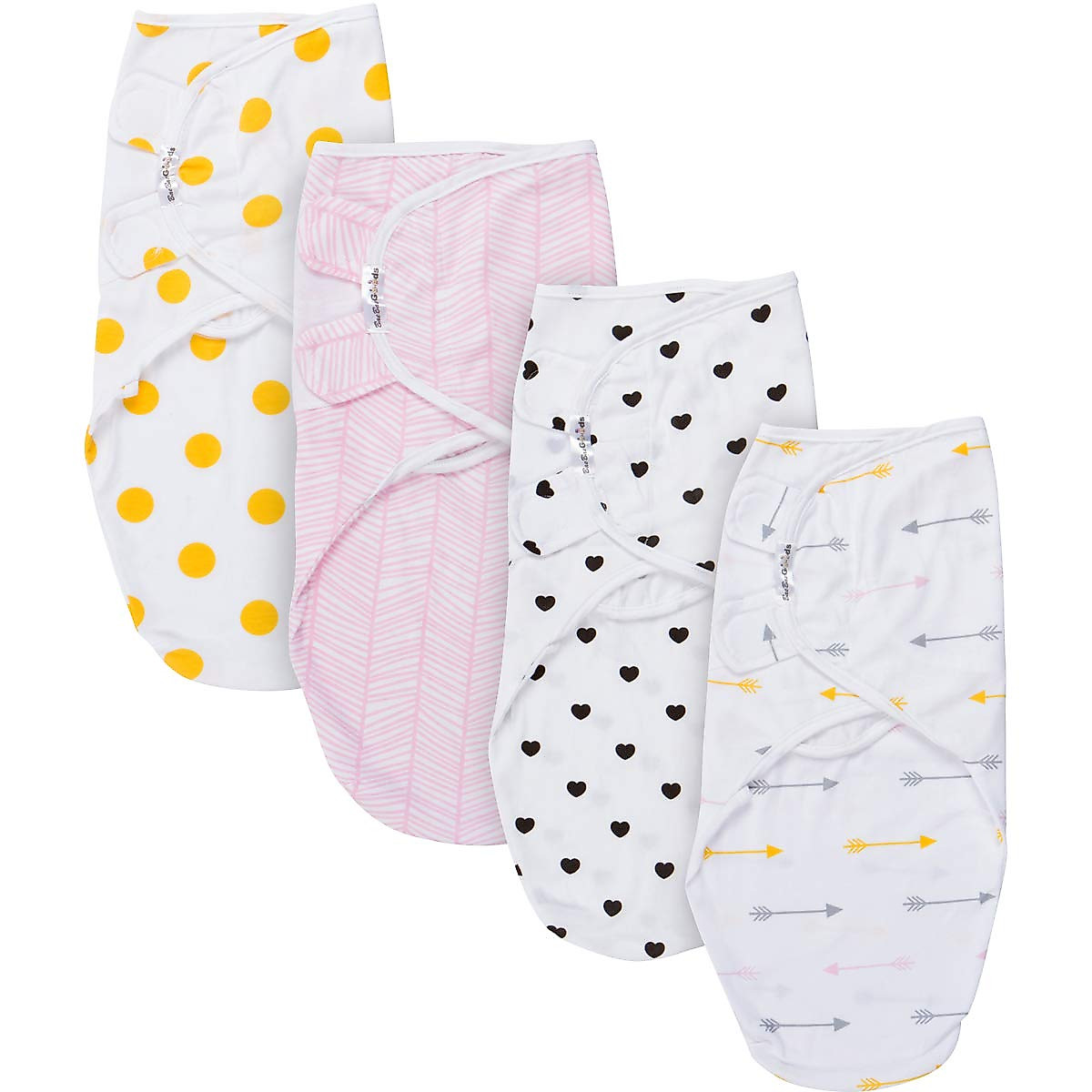 Swaddle Blanket, Adjustable Infant Baby Swaddling Wrap Set of 4, Baby Swaddling Wrap Receiving Blankets for Boys and Girls Made in Soft Cotton