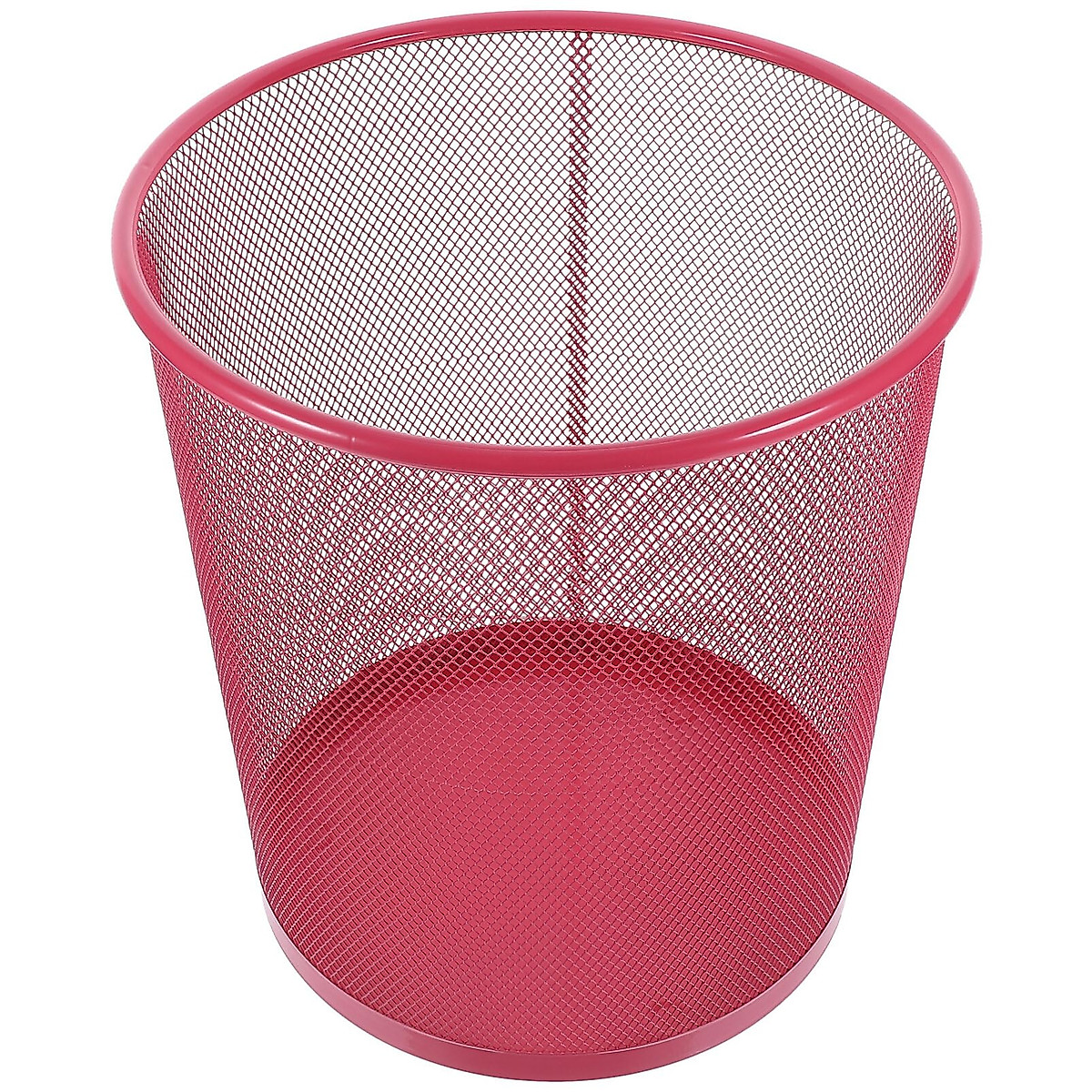MAGICLULU Mesh Waste Basket Round Trash Can Open Top Wastebasket Recycling Bins Garbage Waste Basket for Home Office Workspace Red