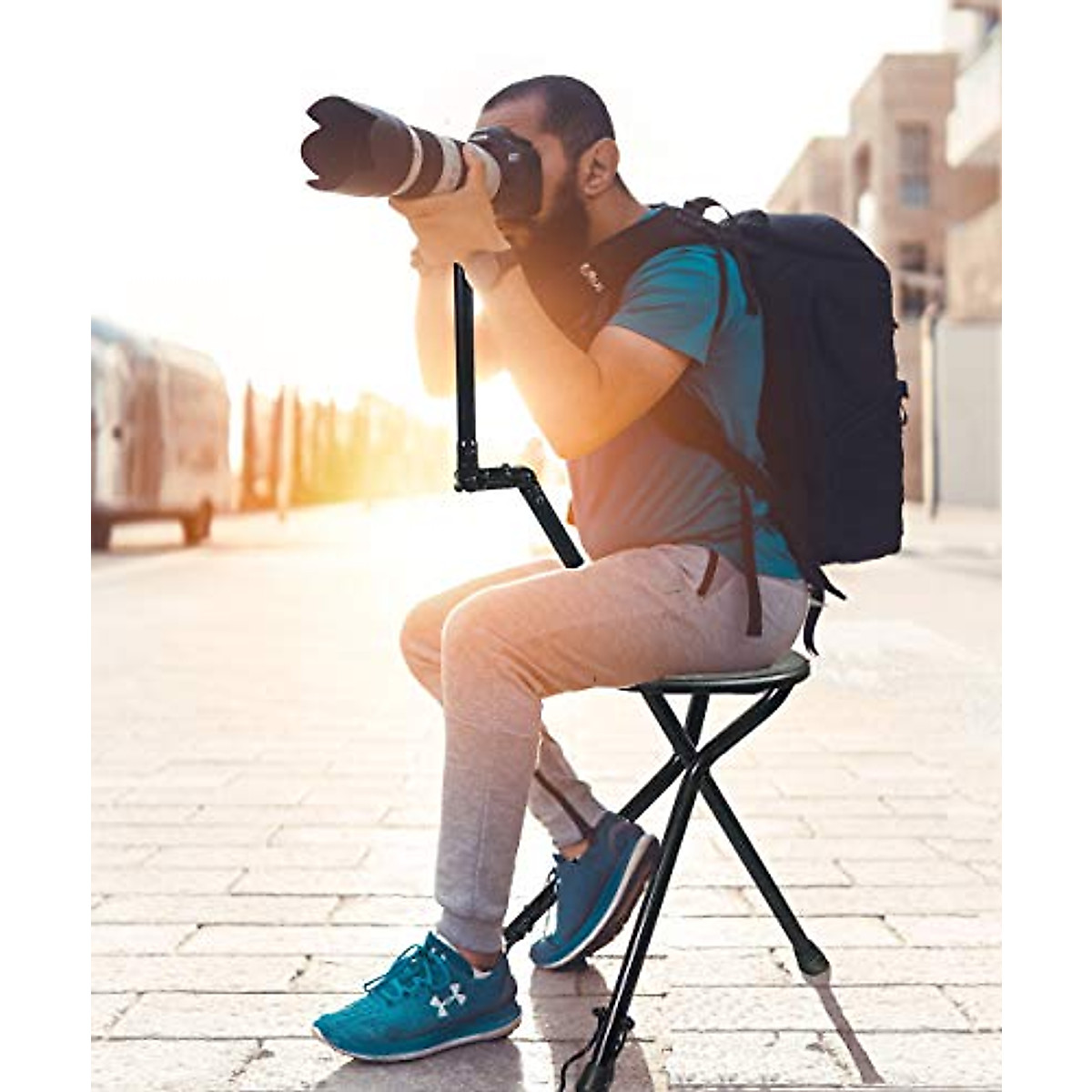 Vidpro SP-12 SeatPod Portable Folding Camera Mount with Integrated Chair. Perfect for Nature Photography Bird Watching and Sporting Events. Compatible with Cameras DSLRs Spotting and Telescopes