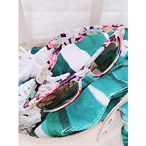 ModParty Set of 10 Bachelorette Wedding Bridal Shower Sunglasses Fashion Floral Design Flower Unique Women Spring Eyewear Party Prop Favors Goodybag Fillers Novelty Sunglasses Set