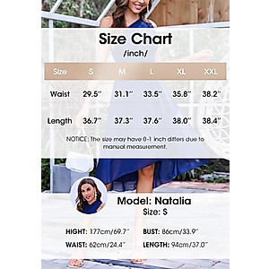 Galawaqe Womens Special Occasion Dresses Lady Sleeveless A Line Asymmetrical Chiffon Party Wedding Guest Dress Blue