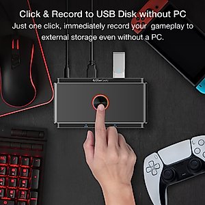 EZCast CatchU Capture Card, Plug and Record Your Mobile Gameplay, Capture and Record Gameplay to USB, 4K60 Pass-Through, 1080p60 UVC Stream, Support Smartphone, Xbox, PS5, Nintendo Switch