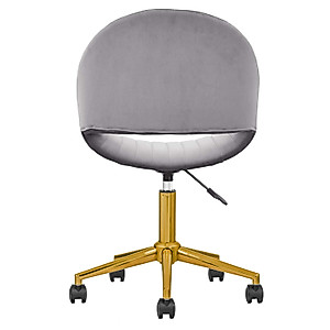 ovios Cute Desk Chair,Plush Velvet Office Chair for Home or Office,Modern,Comfortble,Nice Task Chair for Computer Desk. (Golden-Grey)