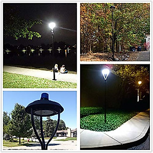 Led Post Top Light 100W with Photocell DLC ETL Listed 14,000Lm Outdoor Post Top LED Circular Area Pole Light [400W Equivalent] 5000K Daylight IP65 Waterproof Post Top Lamp for Garden Yard Street