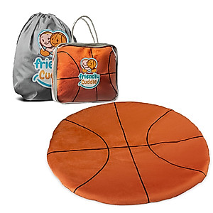 FRIENDLY CUDDLE Basketball Weighted Lap Pad for Kids 5 lbs. - Sensory Weighted Stuffed Lap Blanket for Toddlers Kids Adults with Sensory Processing Disorder - Perfect for Classroom Travel Home