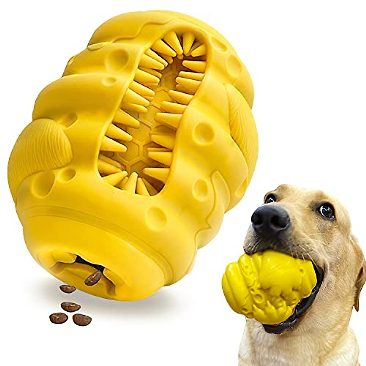 Dog Chew Toys for Aggressive Chewers Large Medium Breeds Dog Puzzle Toys Interactive Treat Dispensing Slow Feeder Indestructible Durable Safe Rubber Teeth Clean Dog Toys Heavy Duty Tough Chew Toys