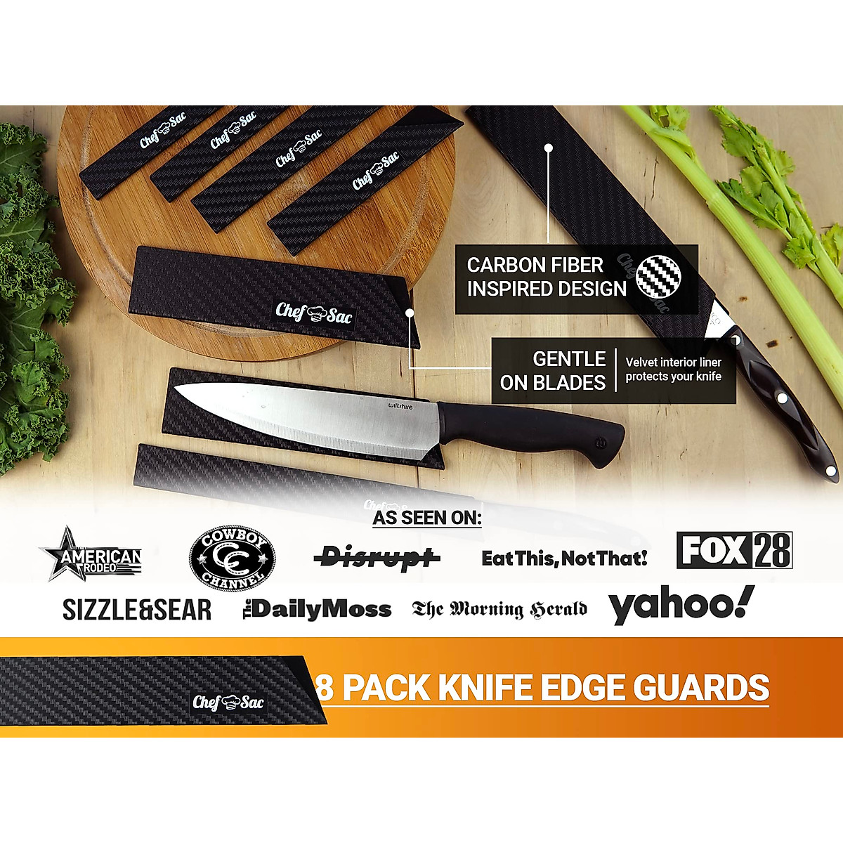 Chef Sac Chef Knife Roll Bag Case with 8-Pack Knife Guards Included