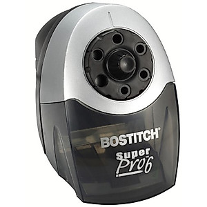 Stanley Bostitch SuperPro6 Commercial Pencil Sharpener with 6 Holes and Industrial Motor, Gray (EPS12HC)