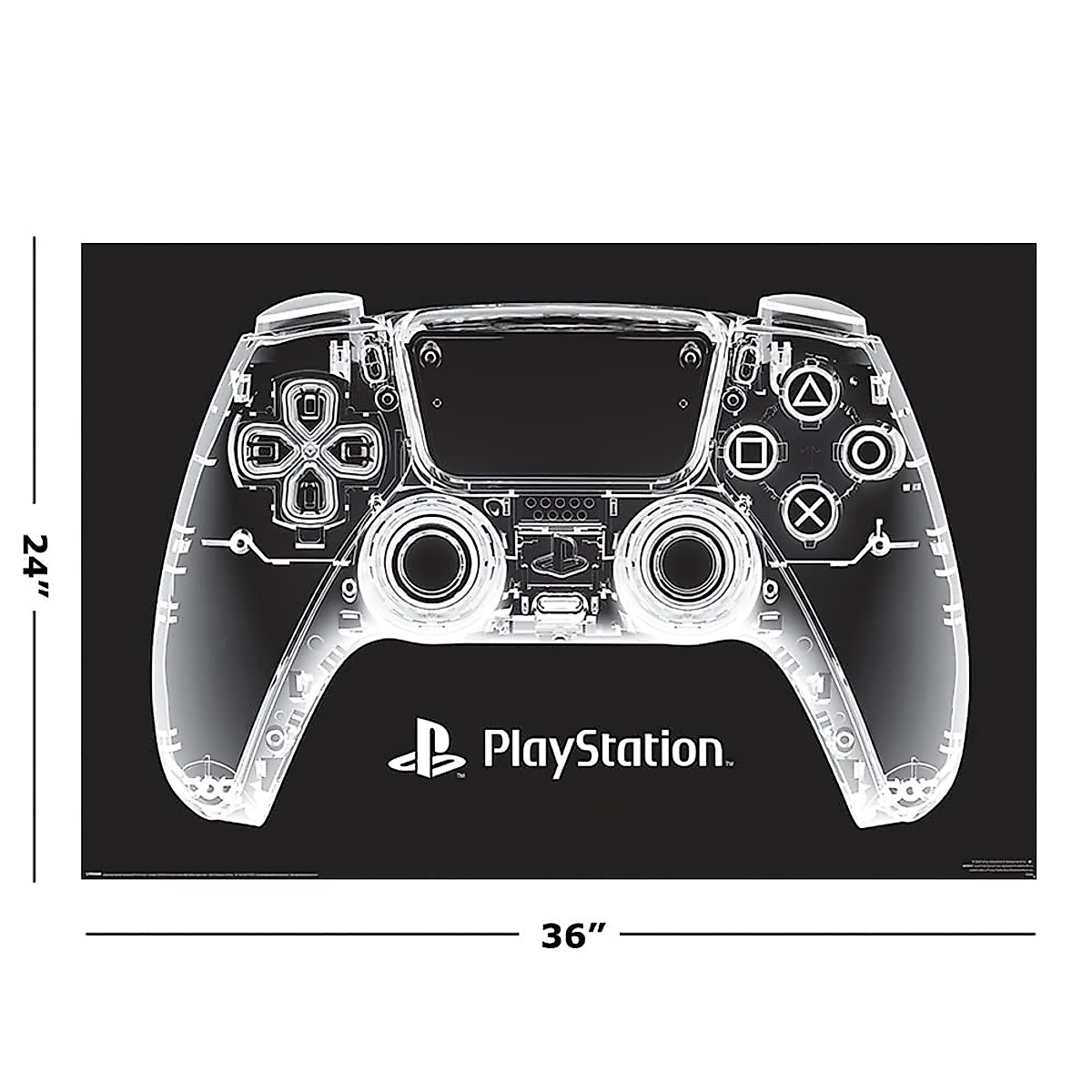 PlayStation - Gaming Poster (X-Ray Gaming Controller/Pad) (Size: 36" x 24")
