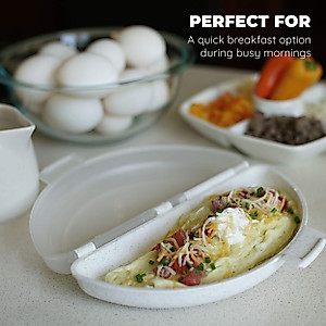 Culinary Elements Microwavable Nonstick Omelet Maker: Quick & Easy Breakfast, Dishwasher Safe, Holds Up to 3 Eggs