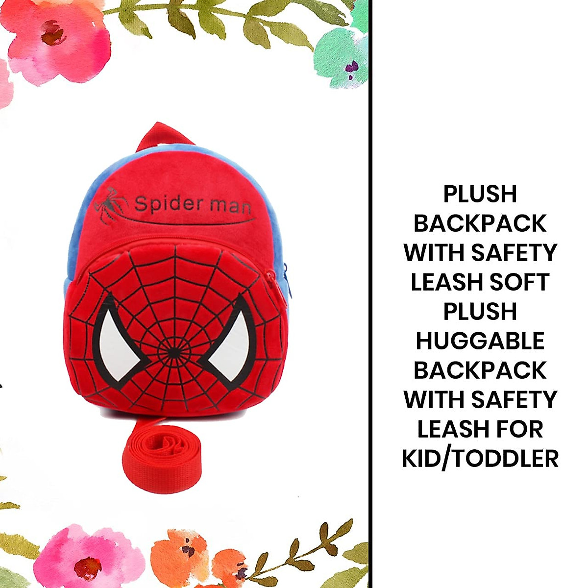 Nonika Children Walking Safety Leash with Compartments for Food, Keys, Phone, Snacks (Red)