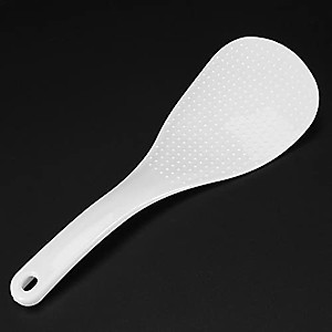 pizarra Kitchen Dotted White Plastic Flat Rice Scoop Paddle Meal Spoon