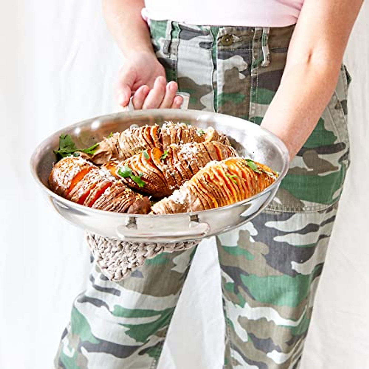 360° Fry Pan 11.5" with Short Handles, Stainless Steel Cookware, Hand Crafted in the United States, Induction Cookware.