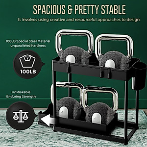 Glotoch Express 2PC Premium Under Sink Organizers and Storage, Pull Out Undersink Bathroom Organizer for Organization and Storage for Kitchen, Bathroom, Pantry, Black