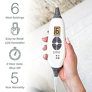 Pure Enrichment® PureRelief™ Ultra-Wide Microplush Heating Pad - 20” x 24” XXL Size & 6 Heat Settings for Temporary Neck, Shoulder & Back Pain Relief - Moist Heat Option & Machine Washable (Gray)