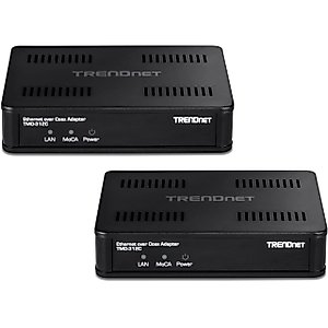 TRENDnet Ethernet Over Coax MoCa 2.5 Adapter (2-Pack), TMO-312C2K, Backward Compatible with MoCA 2.0/1.1/1.0, RJ-45 Gigabit LAN Port, Supports Net Throughput up to 1Gbps, Support up to 16 Nodes, Black