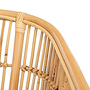 SAFAVIEH Home Collection Olivia Rattan Cushion Accent Chair, Natural/White