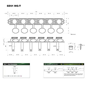 Gotoh Locking Tuners - 6 in a line - Magnun Lock Trad (MG-T) - Nickel