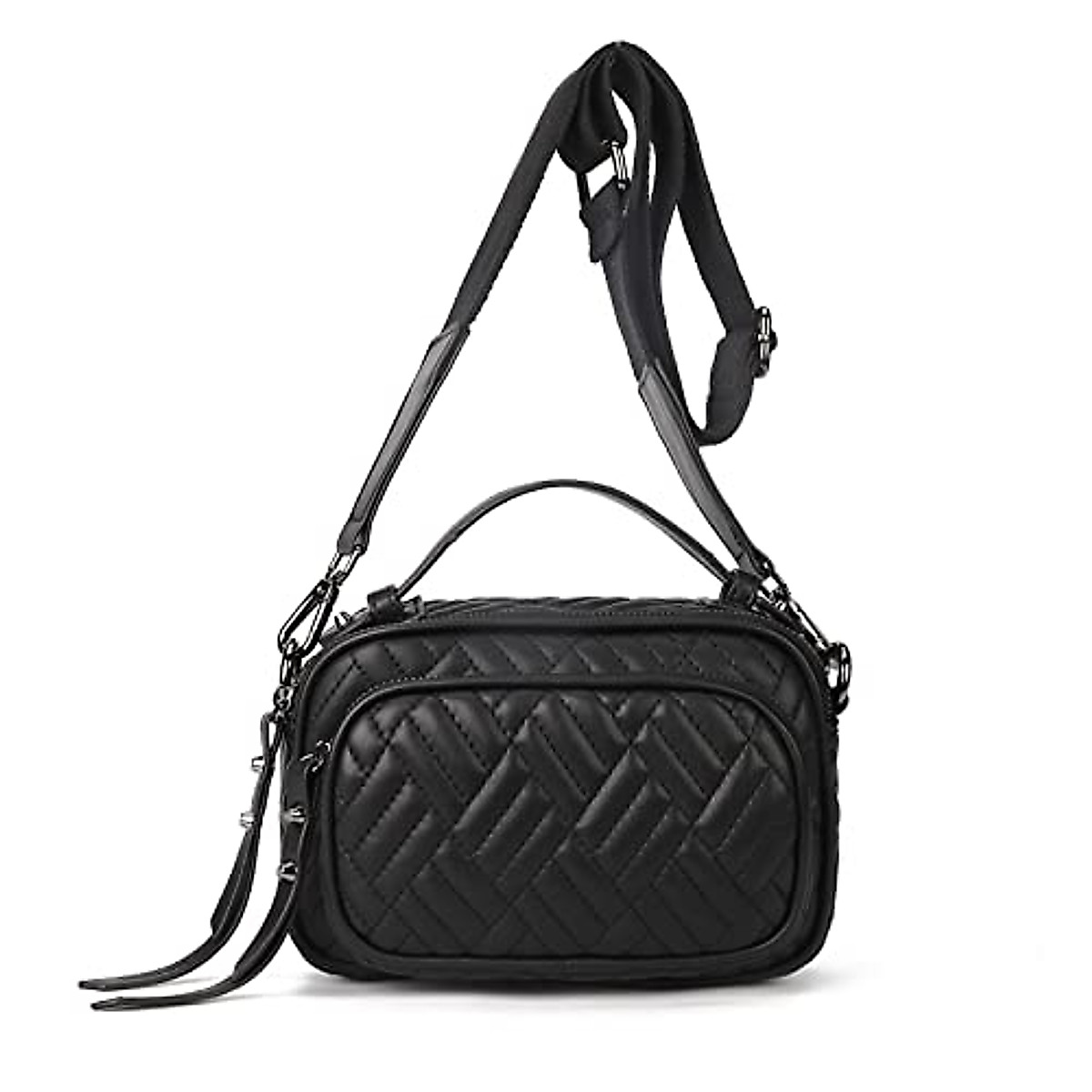 Small Crossbody Purses for Women PU Leather Quilted Cross Body Bag and Satchel Handbags with Top Handle