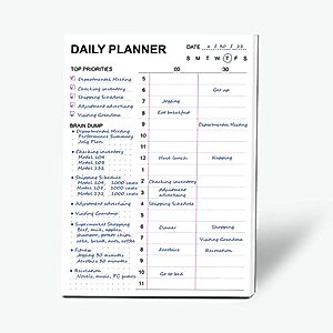 Tiankool To Do List Notepad - Daily To Do List with Priorities, Hourly Scheduler and Notes - Daily Planner Notepad for Work, Study, Appointments, 60 Tear Off Sheets Planning Pad, 7x10 Inch