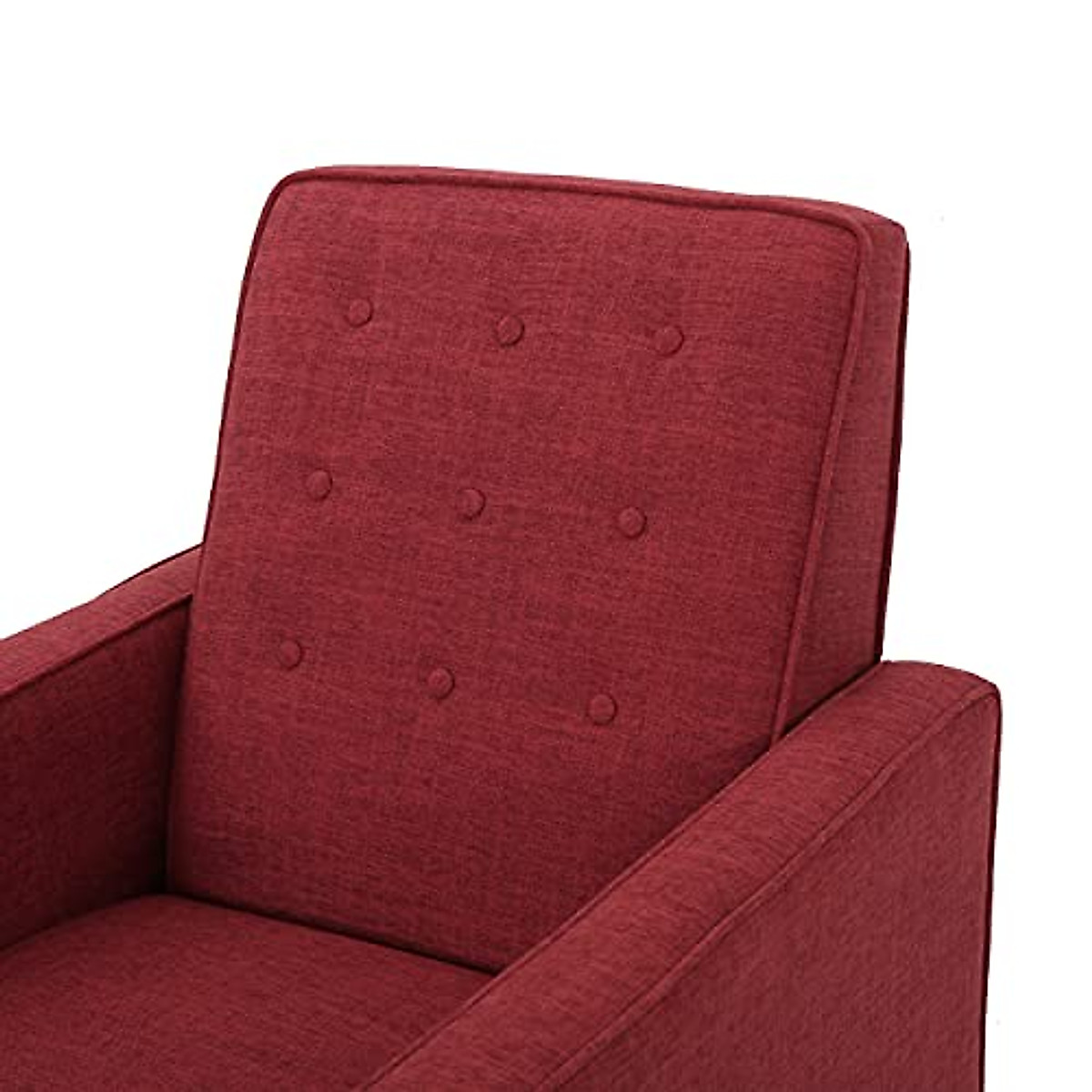 Christopher Knight Home GDFStudio Mason Mid-Century Modern Tuft Back Recliner (Qty of 1, Fabric/Red).