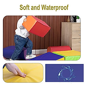 Dkelincs Climbing Toys for Toddlers 1-3, 5-Piece Crawl and Climb Foam Soft Play Equipment, Foam Climbing Blocks Activity Play Structures Indoor Baby Climber Sets