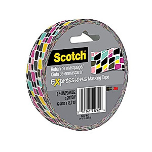 Scotch Expressions Masking Tape, 0.94 Inch x 20 Yards, Brick Graffiti