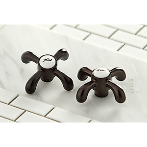 Kingston Brass KS1235TXBS French Country Mono Deck Mount Kitchen Faucet with Brass Sprayer, 8-1/2-Inch, Oil Rubbed Bronze